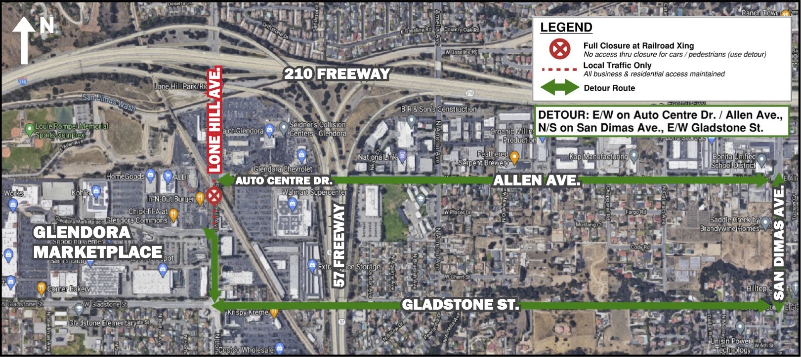 Foothill Gold Line Construction Alert - Extended Closures at Foothill Blvd./Grand Ave., Route 66 ...